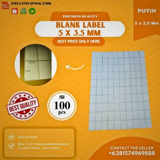 Jual Label Thermal Polos 5x3,5 cm – 100 Mata Label